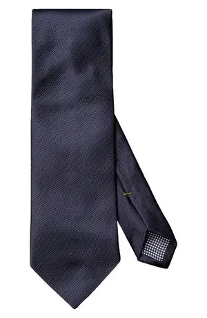 Eton Solid Silk Twill Tie - Navy