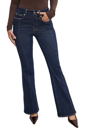 Good American Petite Front Seam Flare Jeans