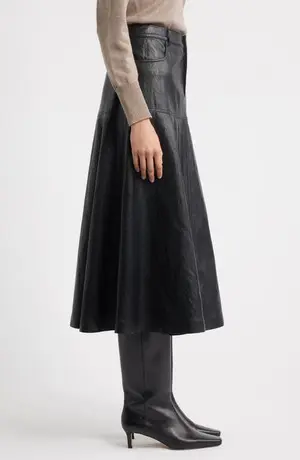 Kobi Halperin Rhea Faux Leather Midi Skirt - Black