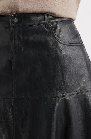 Kobi Halperin Rhea Faux Leather Midi Skirt - Black