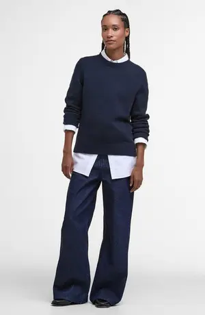 Barbour Woodhouse Wool & Cashmere Crewneck Sweater - Navy