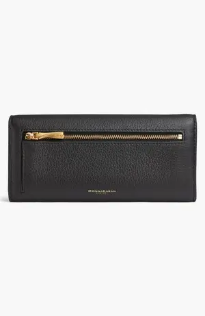 Donna Karan New York Amagansett Flap Wallet - Black/gold