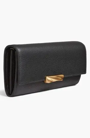 Donna Karan New York Amagansett Flap Wallet - Black/gold