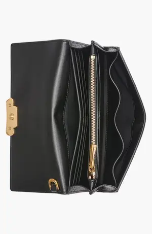 Donna Karan New York Amagansett Flap Wallet - Black/gold