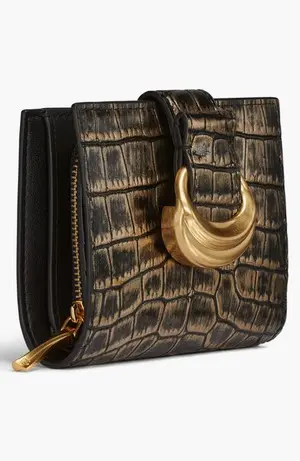 Donna Karan New York Valley Stream Metallic Croco Small Wallet