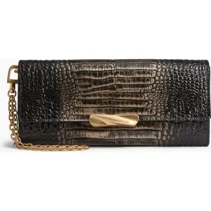 Donna Karan New York Amagansett Metallic Croco Wallet - Black/gold
