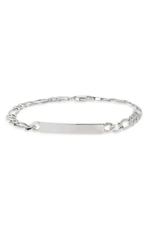 Argento Vivo Figaro Tag Pendant Bracelet - Silver