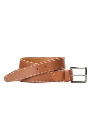 Johnston & Murphy Harrison Soft Leather Belt - Tan