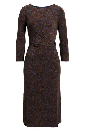 NIC+ZOE Feather Fern Long Sleeve Knit Midi Dress