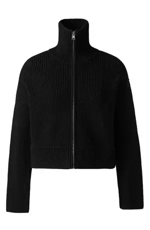 Soia & Kyo Noelle Ribbed Wool Blend Cardigan - Black