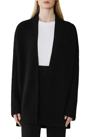 Soia & Kyo Rib Open Front Cardigan - Black