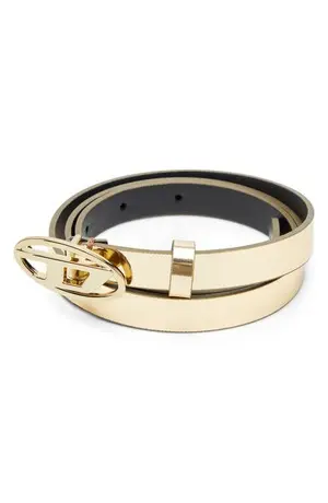 DIESEL® Oval D Buckle Metallic Belt