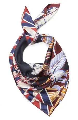 FERRAGAMO Giada Reversible Silk Scarf - Navy/plum