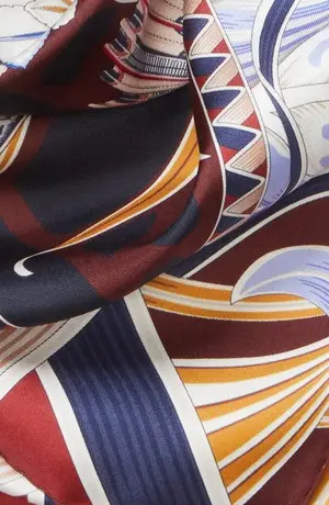 FERRAGAMO Giada Reversible Silk Scarf - Navy/plum