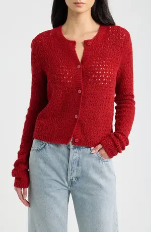 FRAME The Chenille Open Stitch Cardigan