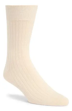 Nordstrom Ribbed Cotton Blend Socks - Ivory