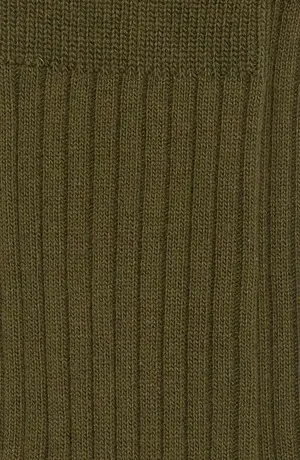 Nordstrom Ribbed Cotton Blend Socks - Olive