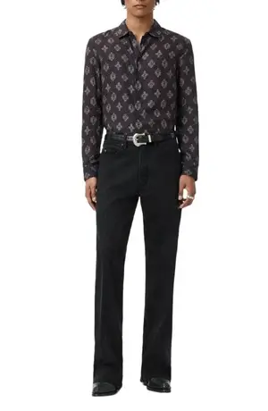 John Varvatos Ross Long Sleeve Linen Button-up Shirt - Plum