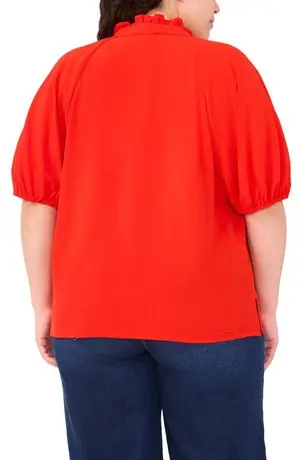 CECE DUPRAZ Ruffle Neck Crepe Top