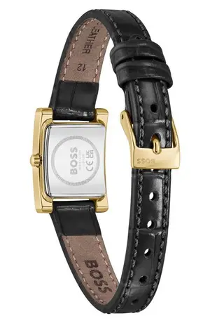 BOSS Lucy Precious Rectangular Watch - Black