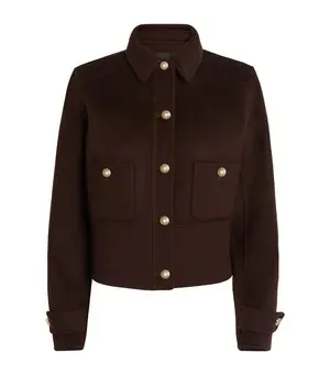 Maje Wool-blend Cropped Jacket