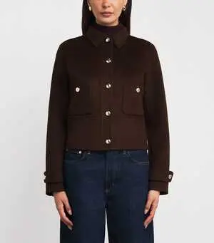 Maje Wool-blend Cropped Jacket