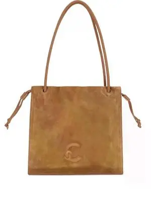 COCCINELLE Embossed-logo Suede Shoulder Bag
