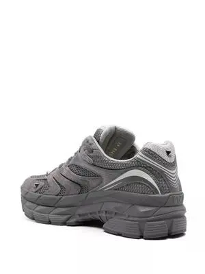 Valentino Garavani Canvas And Calf Leather Low-top Sneakers - Grey