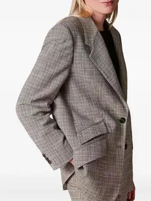 Paul Smith Single-breasted Checked Blazer - Grey