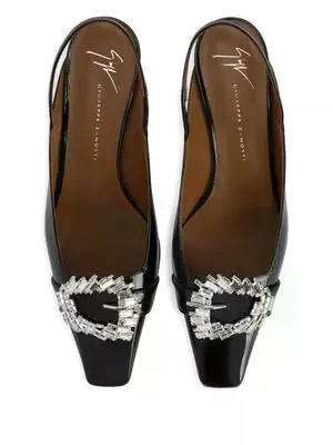 GIUSEPPE ZANOTTI Crystal-embellished Slingback Pumps - Black