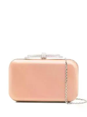 Mach & Mach Crystal-embellished Bow Clutch - Neutrals