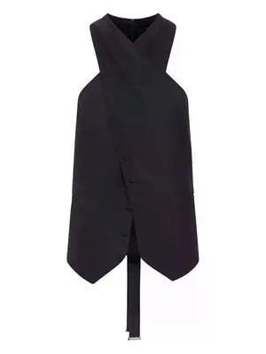 Max Mara Wrap-neck Wool Waistcoat