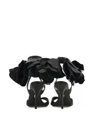 FERRAGAMO Nappa Leather Sandals With Flower Embellishments