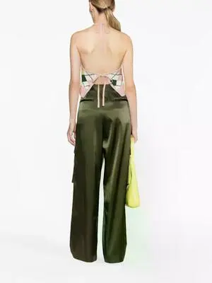 GANNI Argyle-check Crop Top