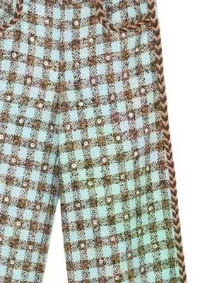 Giuseppe Di Morabito Gingham-check Braided-trim Trousers
