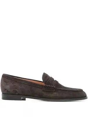 GIANVITO ROSSI Georgie Penny-strap Suede Loafers - Brown