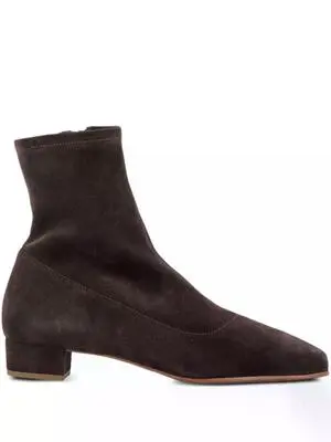 By Far Suede Zip Ankle Boots