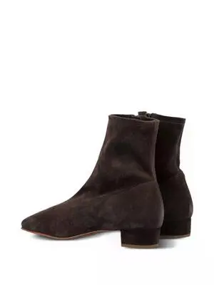 By Far Suede Zip Ankle Boots