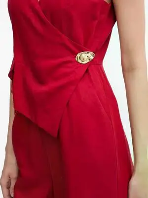 PEDRO DEL HIERRO Wrap-front Jumpsuit With Gold-tone Button Embellishments