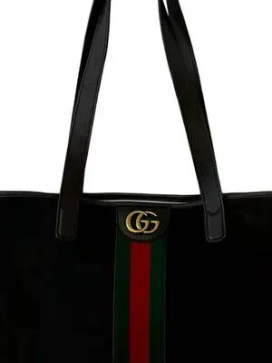 Gucci Suede Stripe Shoulder Bag