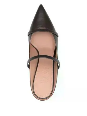 MALONE SOULIERS 70mm Leather Pointed-toe Mules - Brown