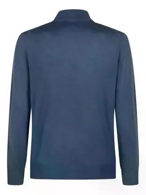 Canali High-neck Half-zip Sweater - Blue
