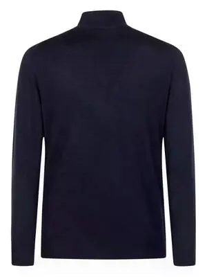 Canali High-neck Zip-up Sweater - Blue