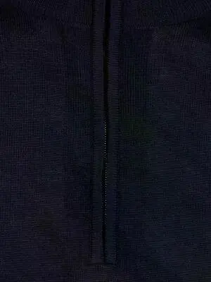 Canali High-neck Zip-up Sweater - Blue