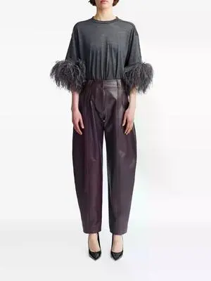 16Arlington Teodora Ostrich Feather-embellished Wool Top