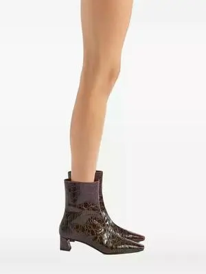 GIUSEPPE ZANOTTI Crocodile-effect Square-toe Boots