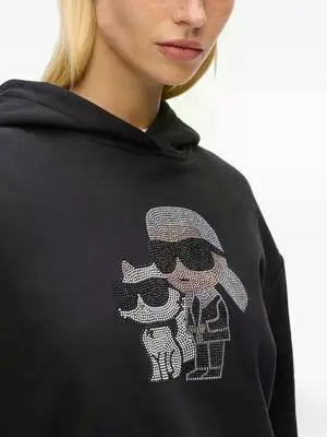 Karl Lagerfeld Rhinestone-embellished Hooded Sweater