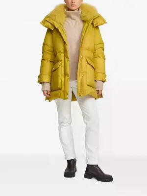YVES SALOMON Hooded Lamb Shearling Down Coat