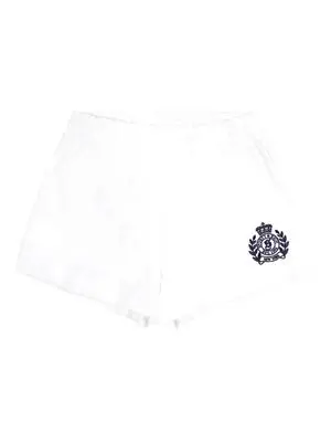 SPORTY & RICH H&w Embroidered Shorts - White