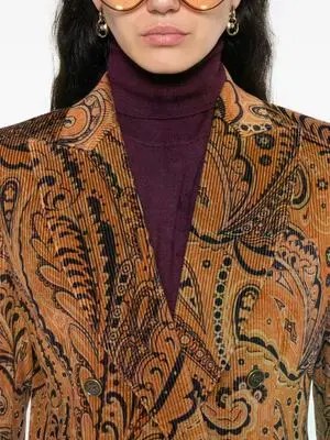 Etro Paisley-print Double-breasted Corduroy Blazer